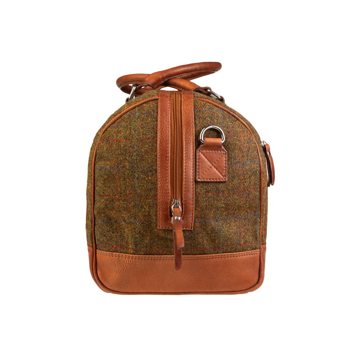 Ht Leather Weekender Bag Autumn Brown Check / Tan | The Scotland Shop