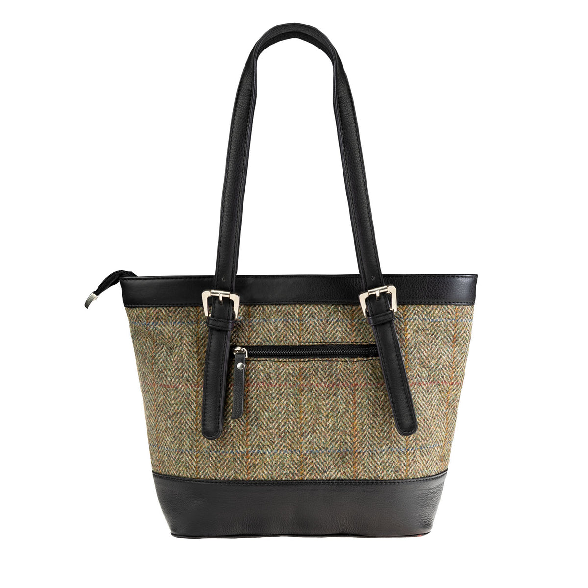 Ht Leather Tote Bag Lt Brown Check / Black | The Scotland Shop