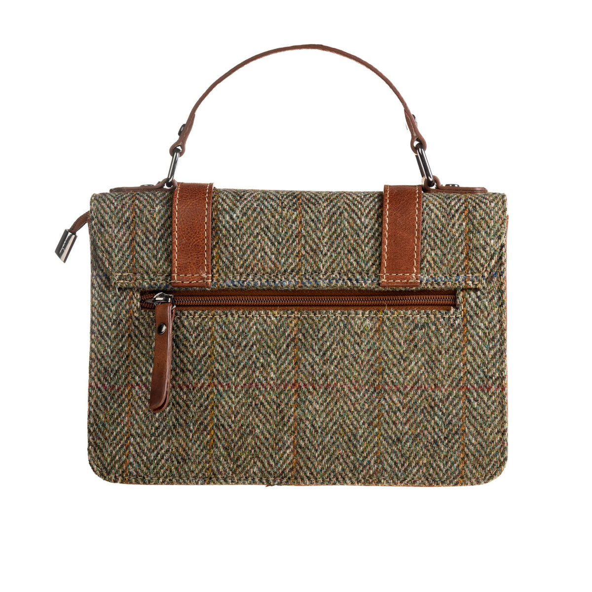 Ht Leather Satchel Bag Lt Brown Check / Tan | The Scotland Shop