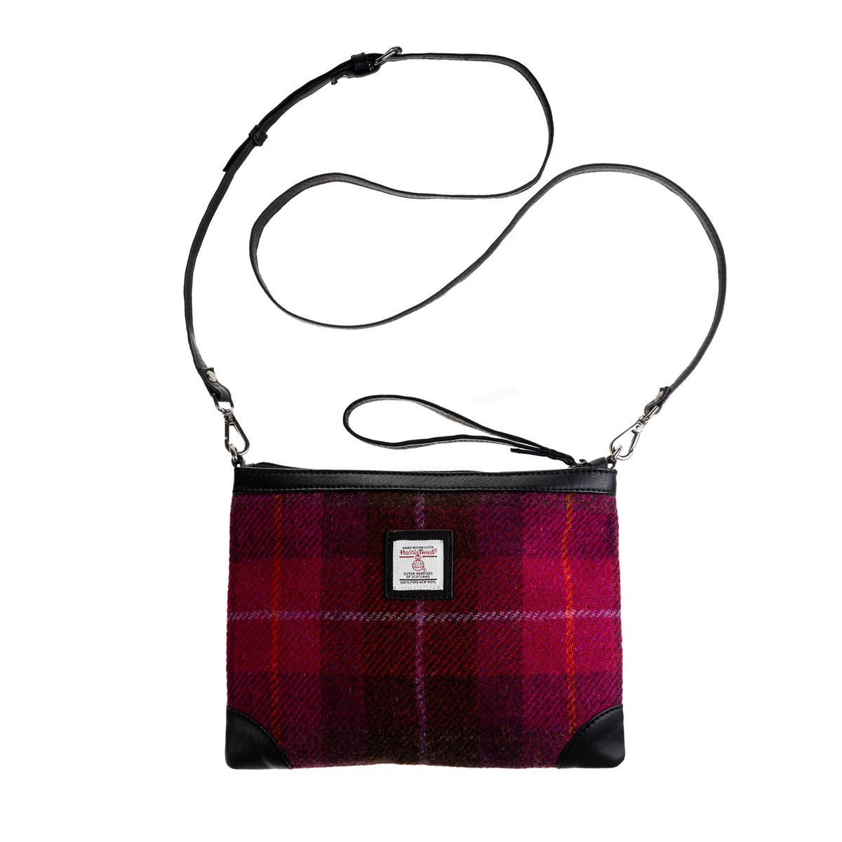 Ht Leather Cross Body Bag Black Watch/Black | The Scotland Shop