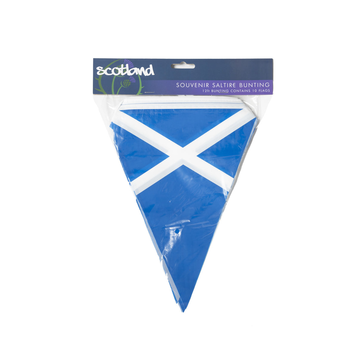 Saltire Pvc Triangular Bunting 10 Flags | The Scotland Shop