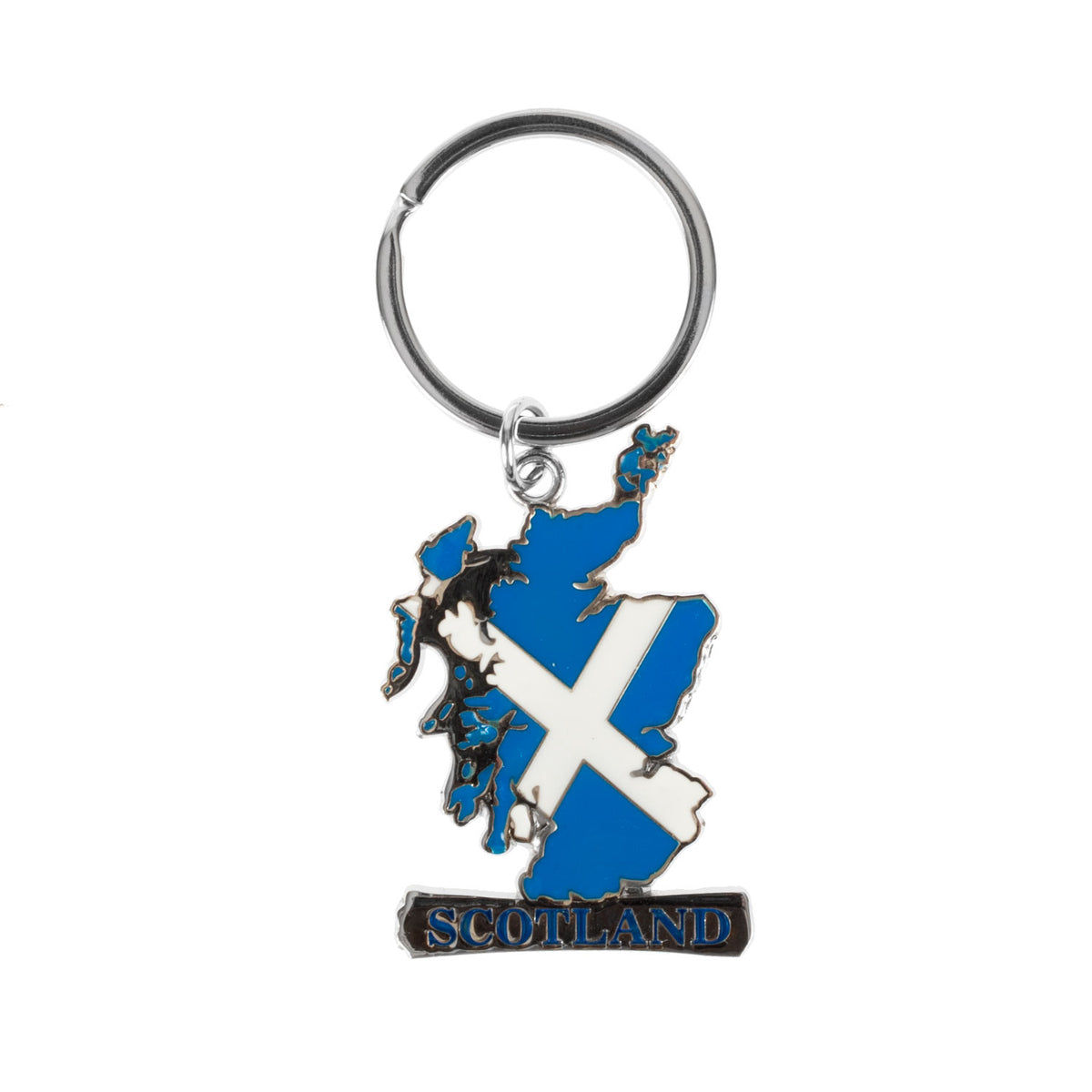 Scotland Map Saltire Print Keyring | The Scotland Shop