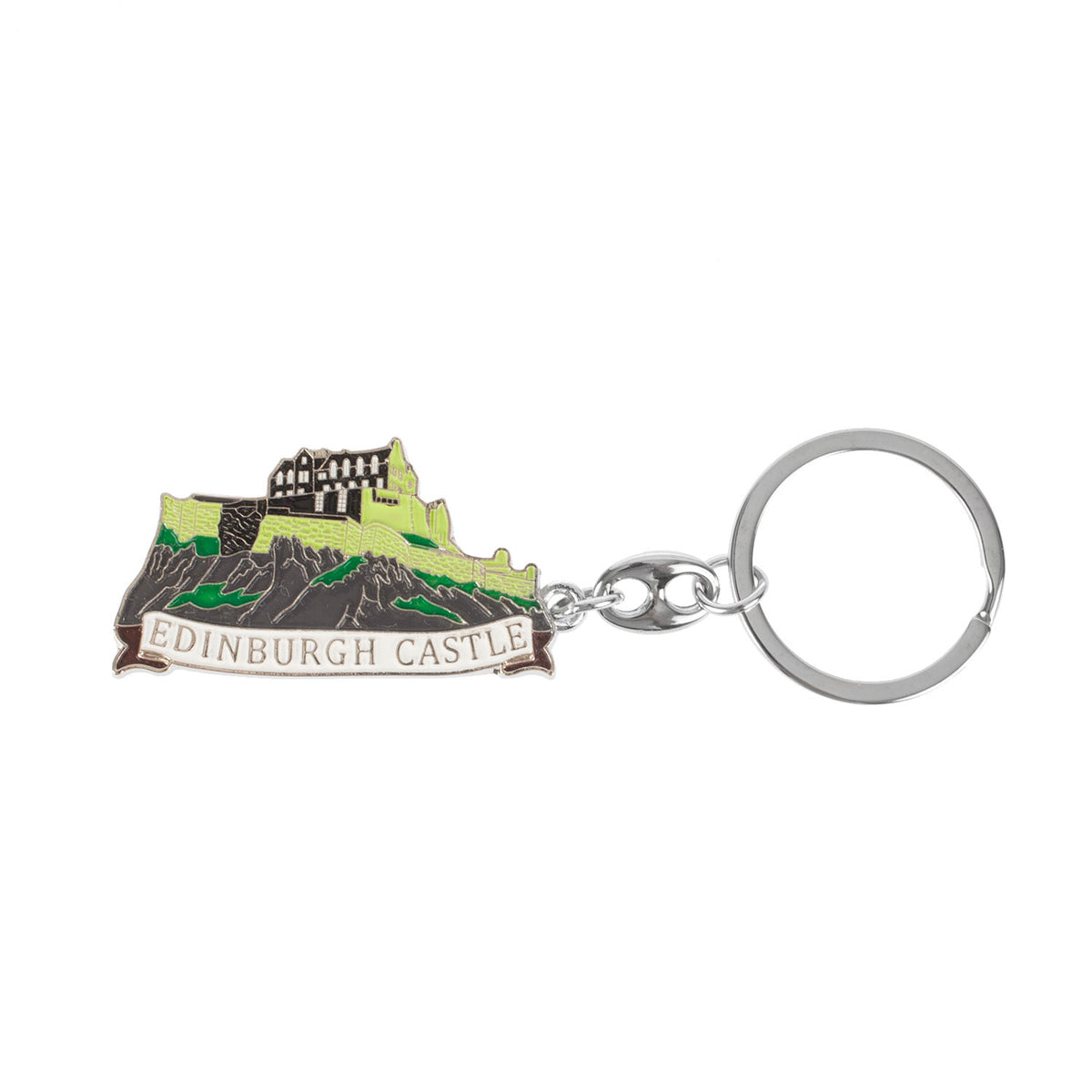 Edinburgh Castle Metal Painted Keyring | The Scotland Shop