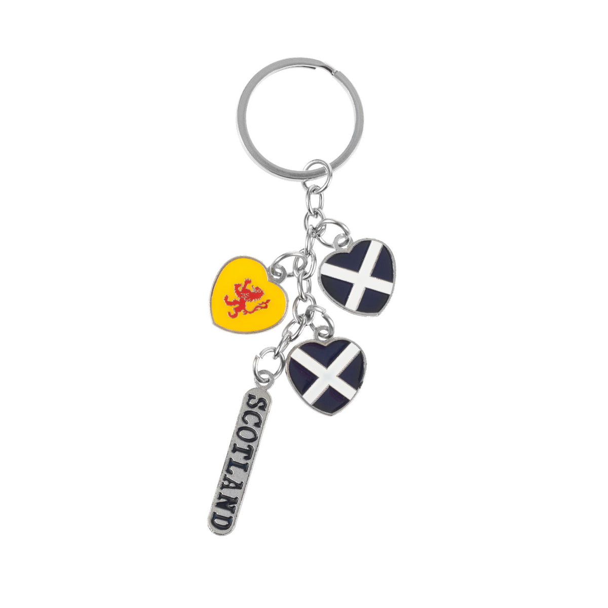 4 Icon Chain - Small Heart Flags Keyring | The Scotland Shop