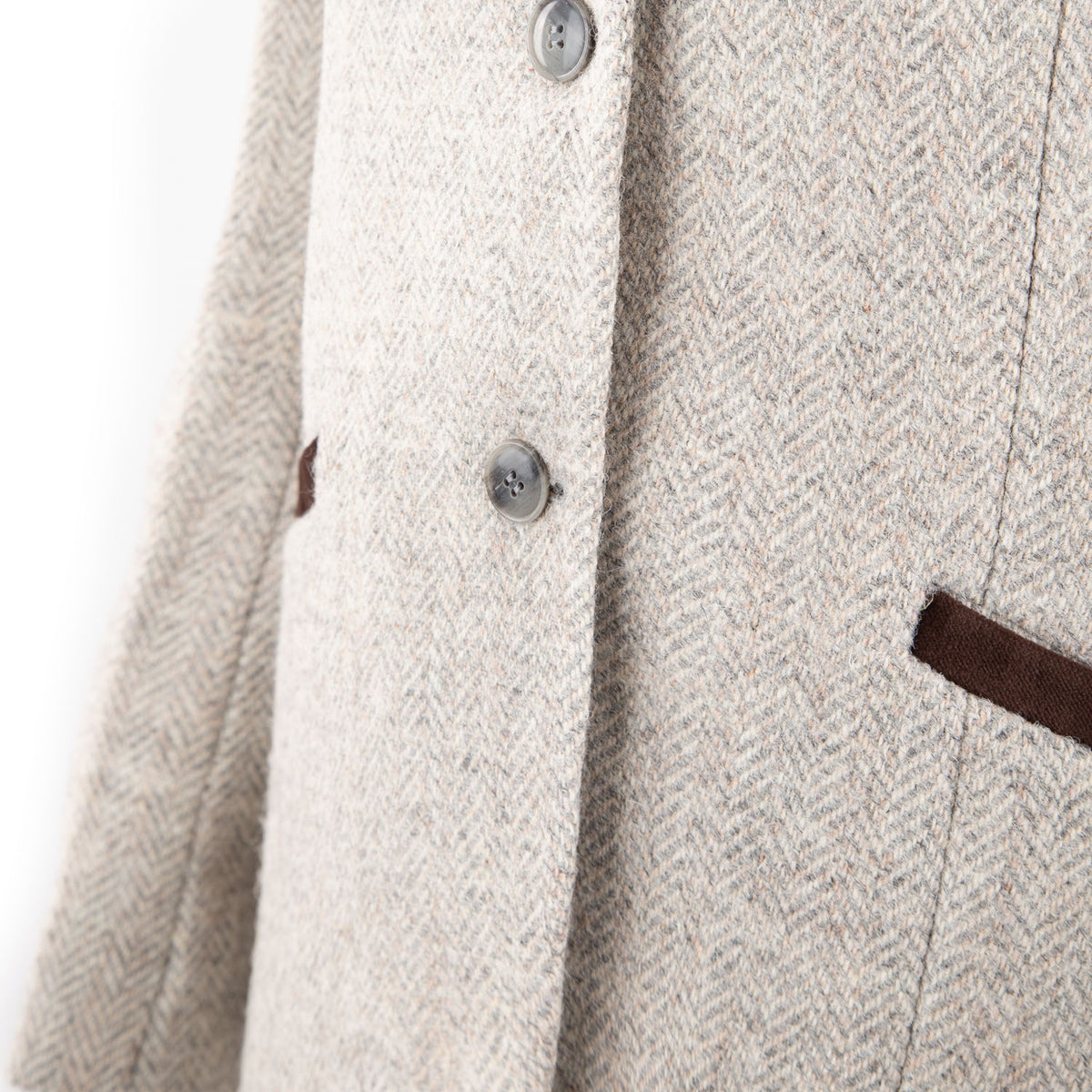 Ladies Skye Harris Tweed Jacket Lt Natural Herringbone | The Scotland ...