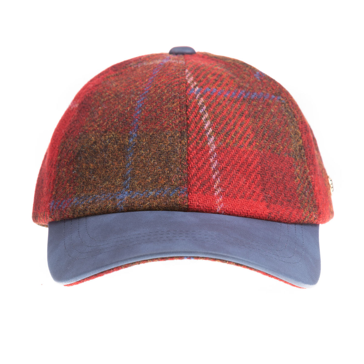 Heddle & Reed Harris Tweed Lds Baseball Red Check | The Scotland Shop