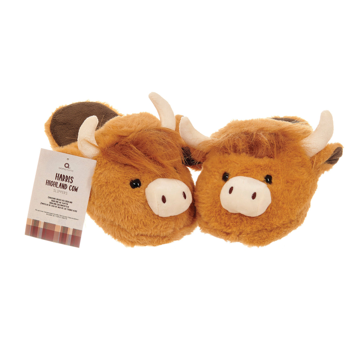 Aroma Home Highland Cow Open Slippers | The Scotland Shop