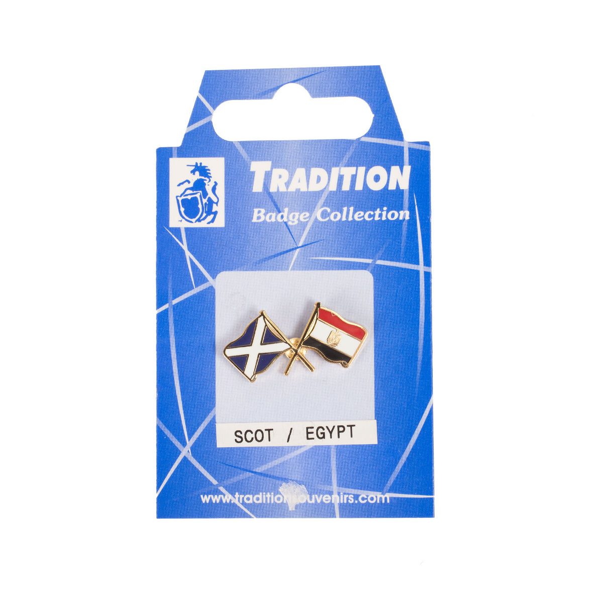 Saltire & Egypt Crossed Flags Lapel Pin | The Scotland Shop