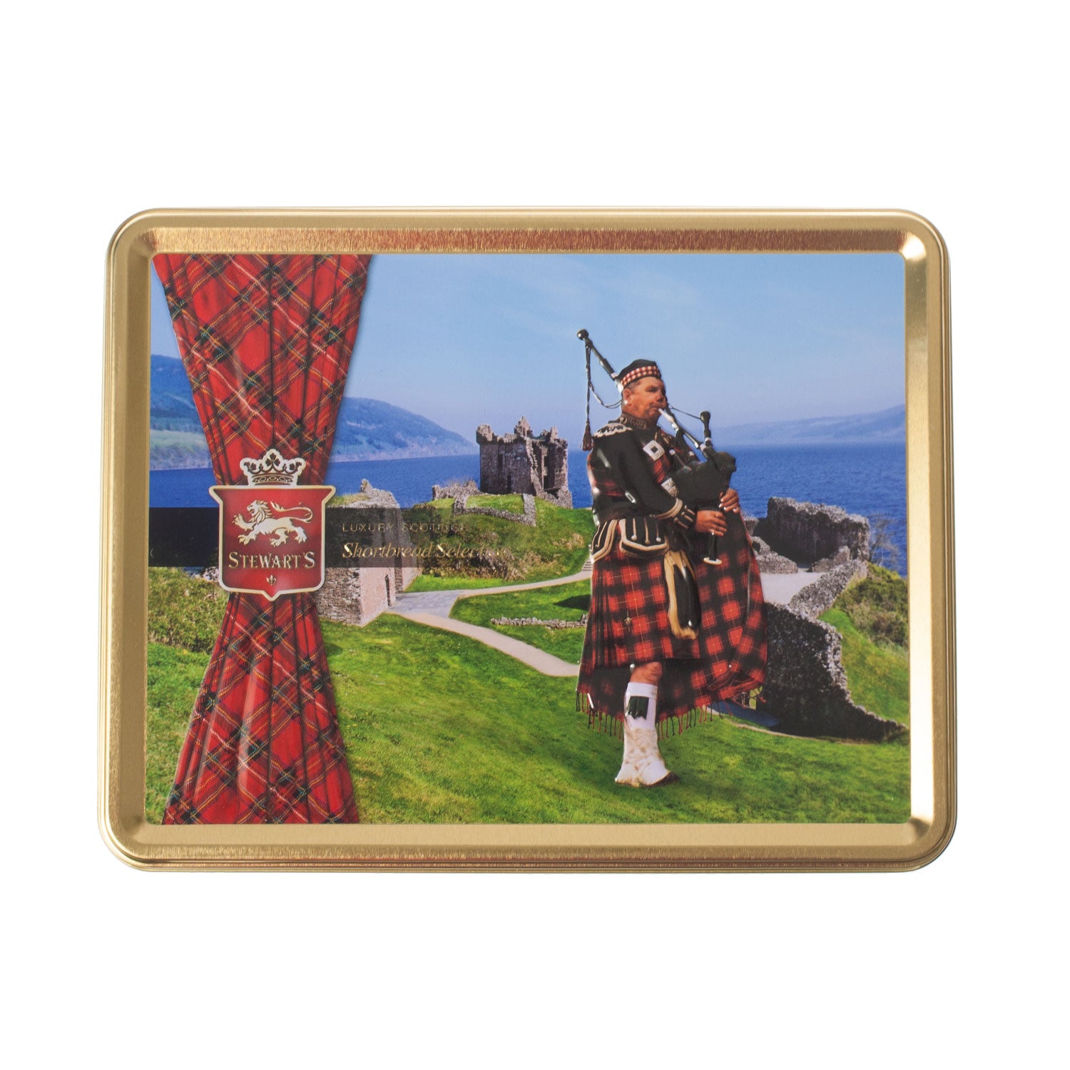 Stewarts Shortbread Tin Loch Ness Piper | The Scotland Shop