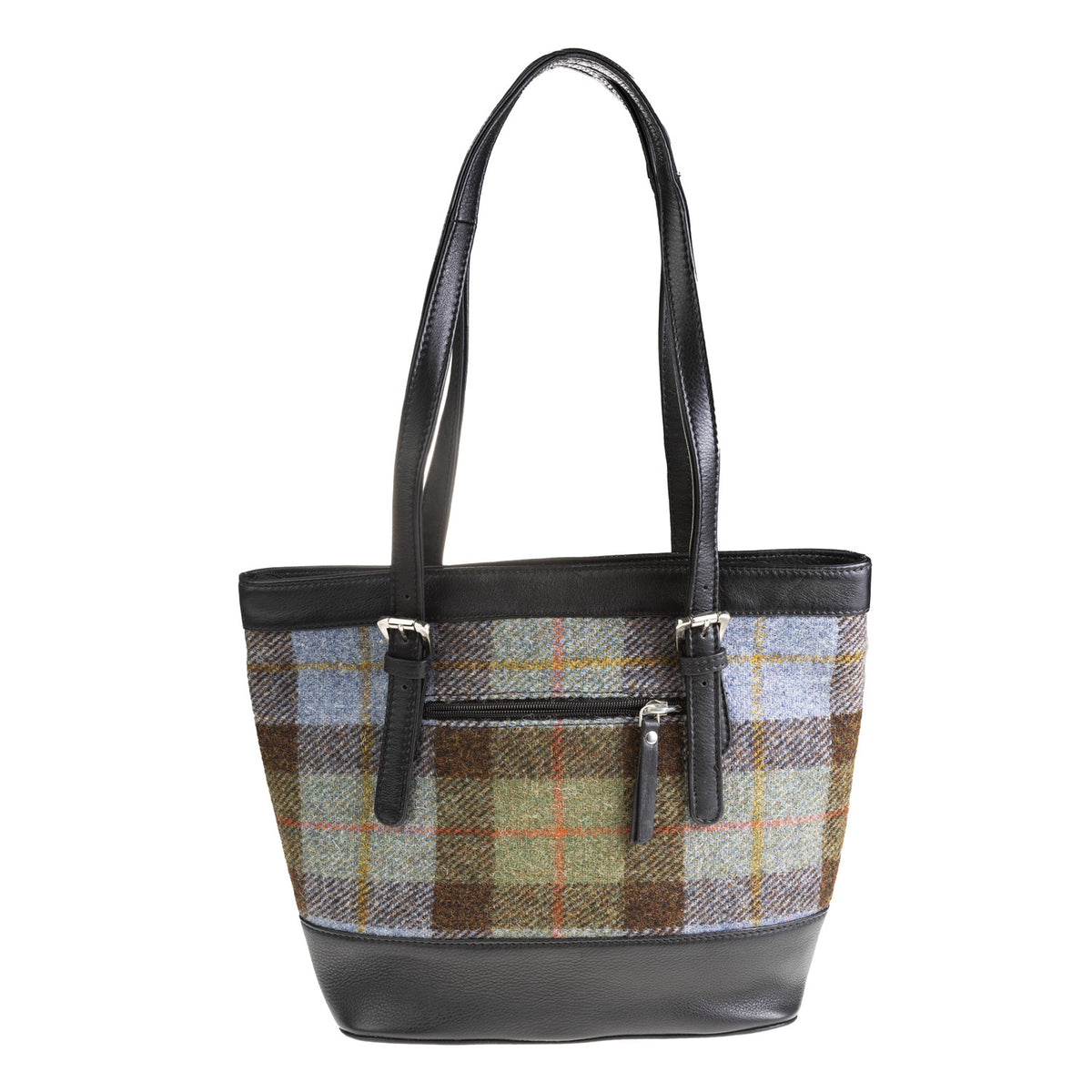 Ht Leather Tote Bag Lovat Check / Black | The Scotland Shop