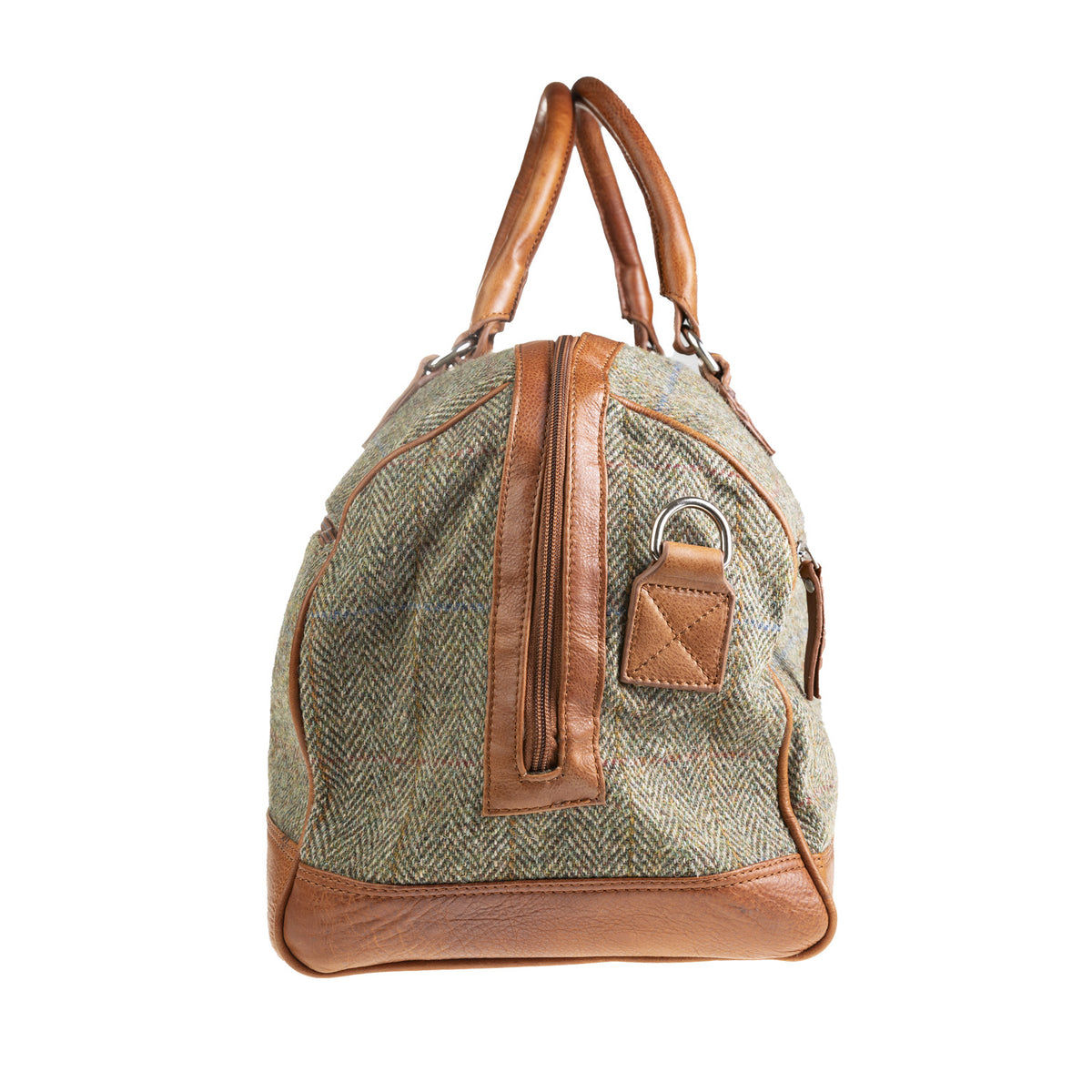 Ht Leather Weekender Bag Lt Brown Check / Tan | The Scotland Shop