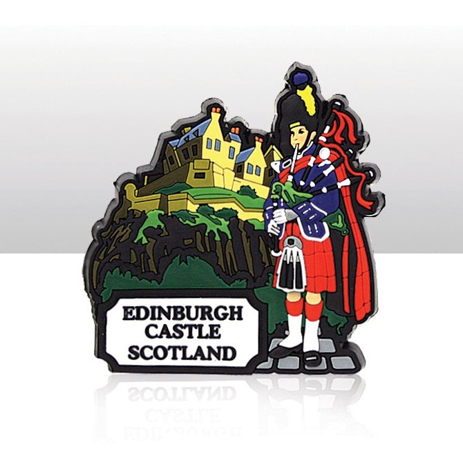 Edinburgh Castle And Piper Magnet | The Scotland Shop