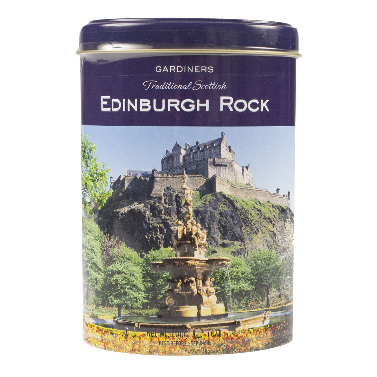 Traditional Scottish Edinburgh Rock - 200G Castle View Tin | The Scotl ...