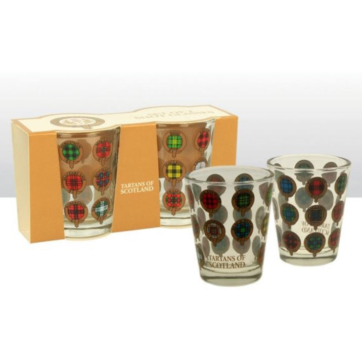 Tartans Of Scotland Shot Glass Set Of 2 | The Scotland Shop