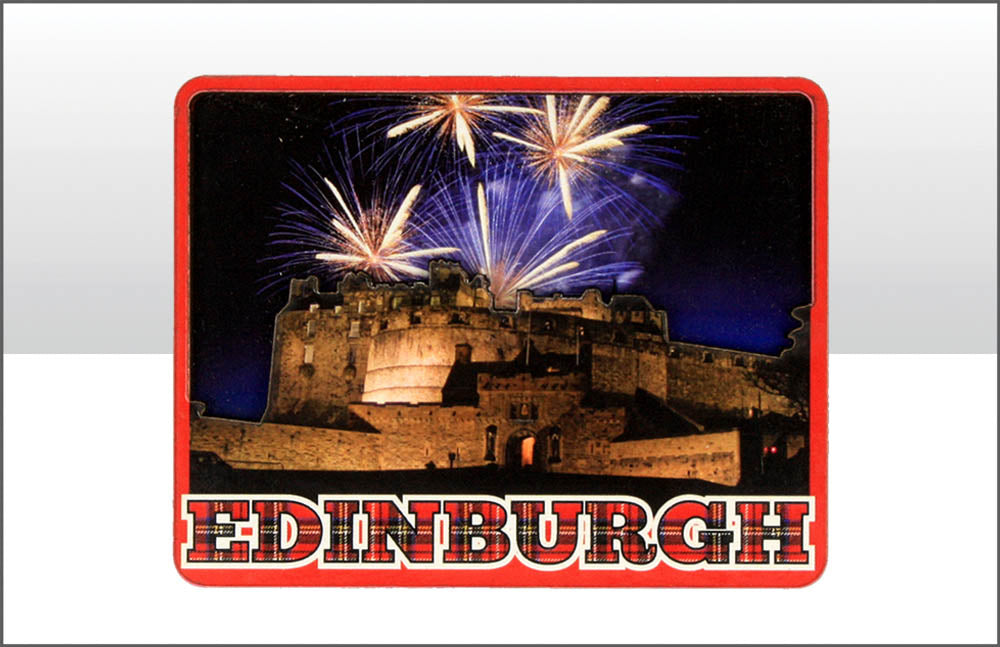 Edinburgh Castle Night Wood Magnet | The Scotland Shop