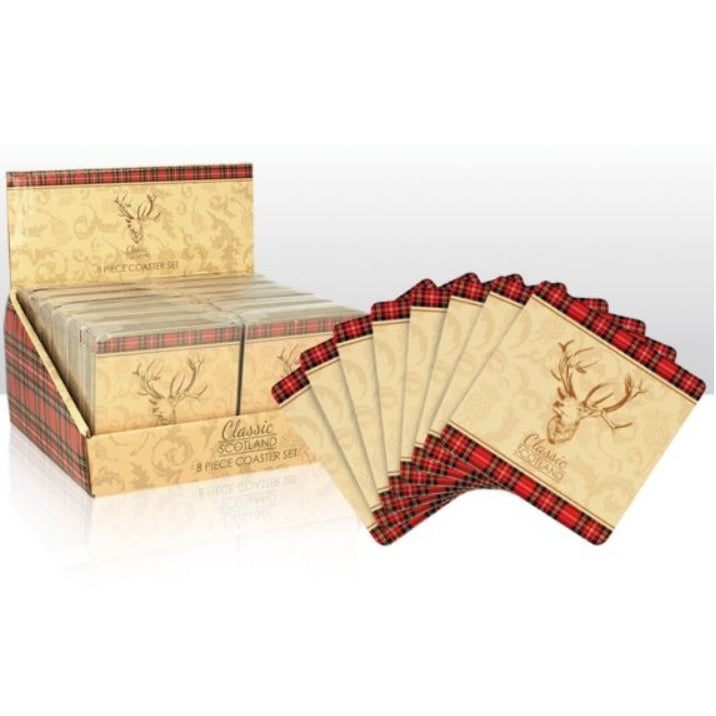 Classic Scotland Stag Set Of 8 Coasters | The Scotland Shop