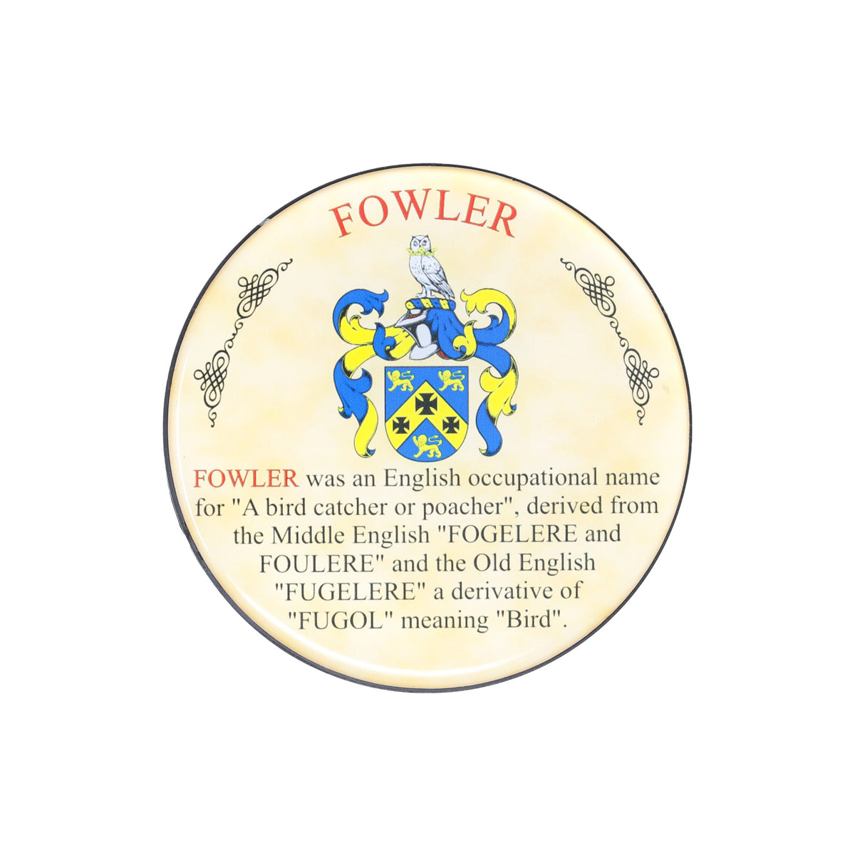 Heraldic Coaster Fowler | The Scotland Shop