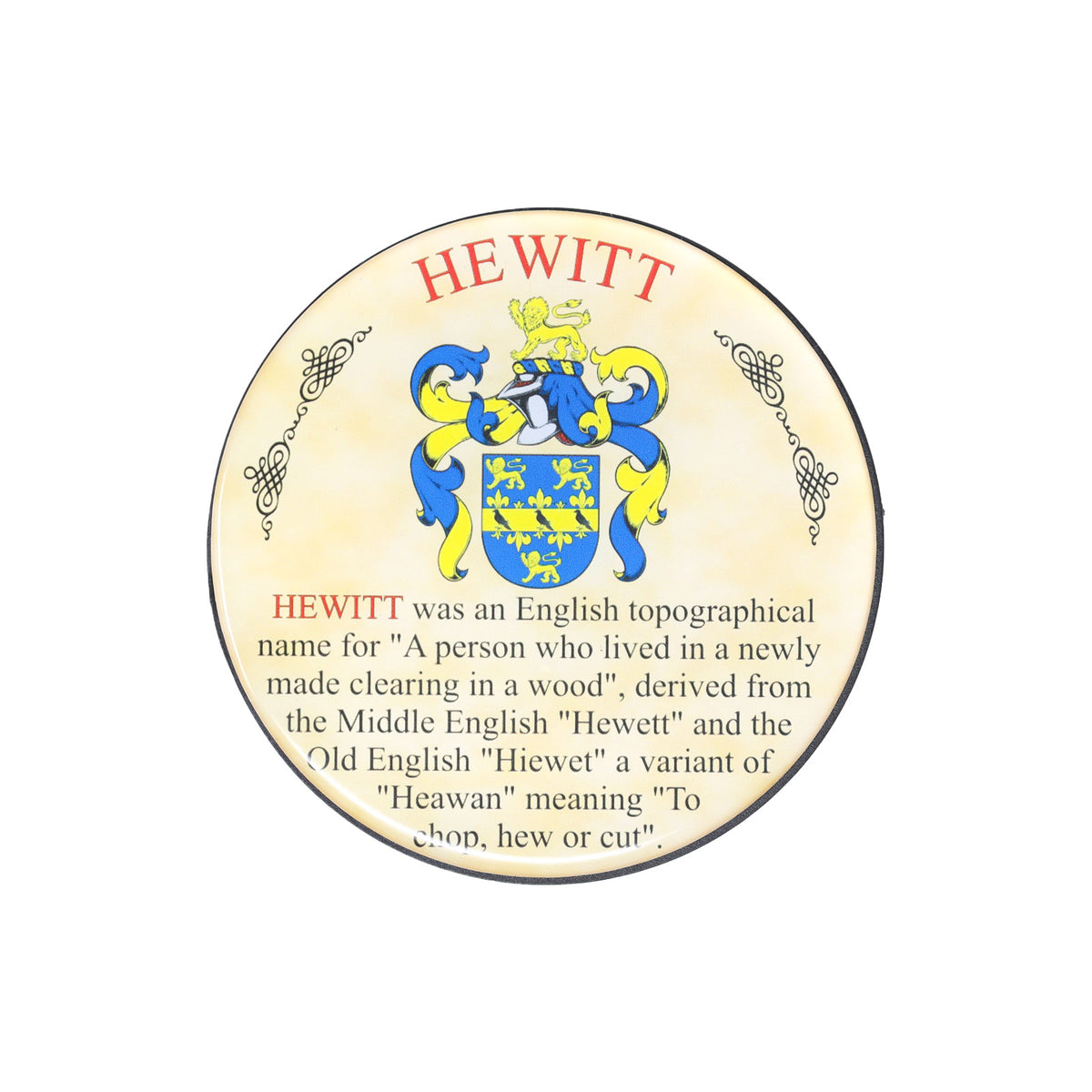 Heraldic Coaster Hewitt | The Scotland Shop
