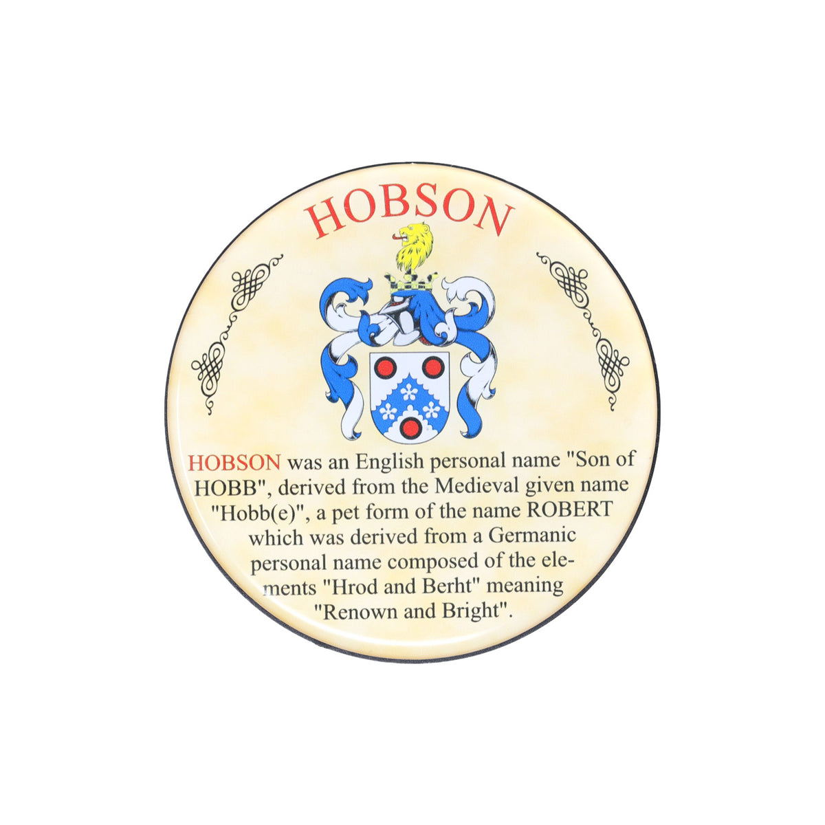 Heraldic Coaster Hobson | The Scotland Shop