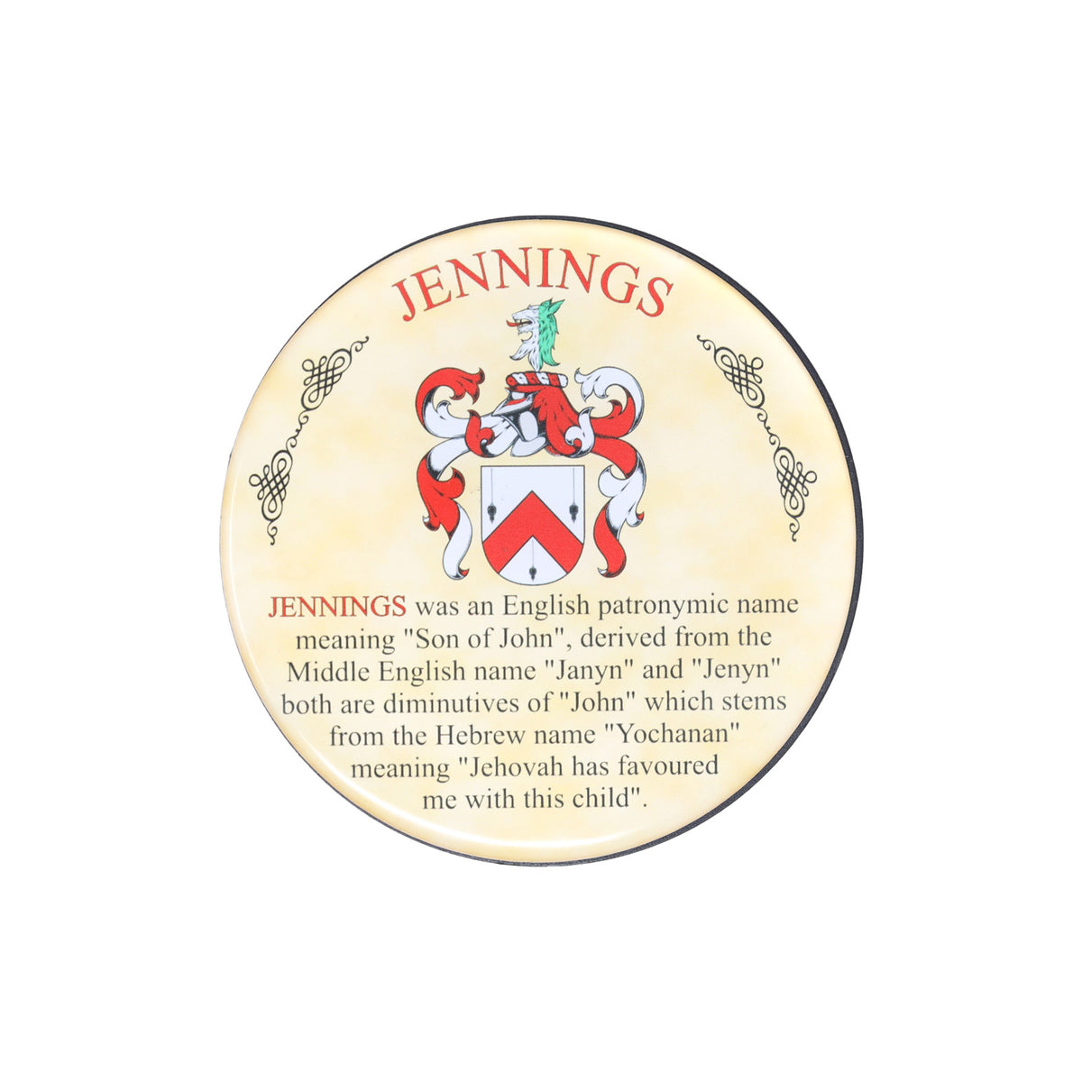 Heraldic Coaster Jennings | The Scotland Shop