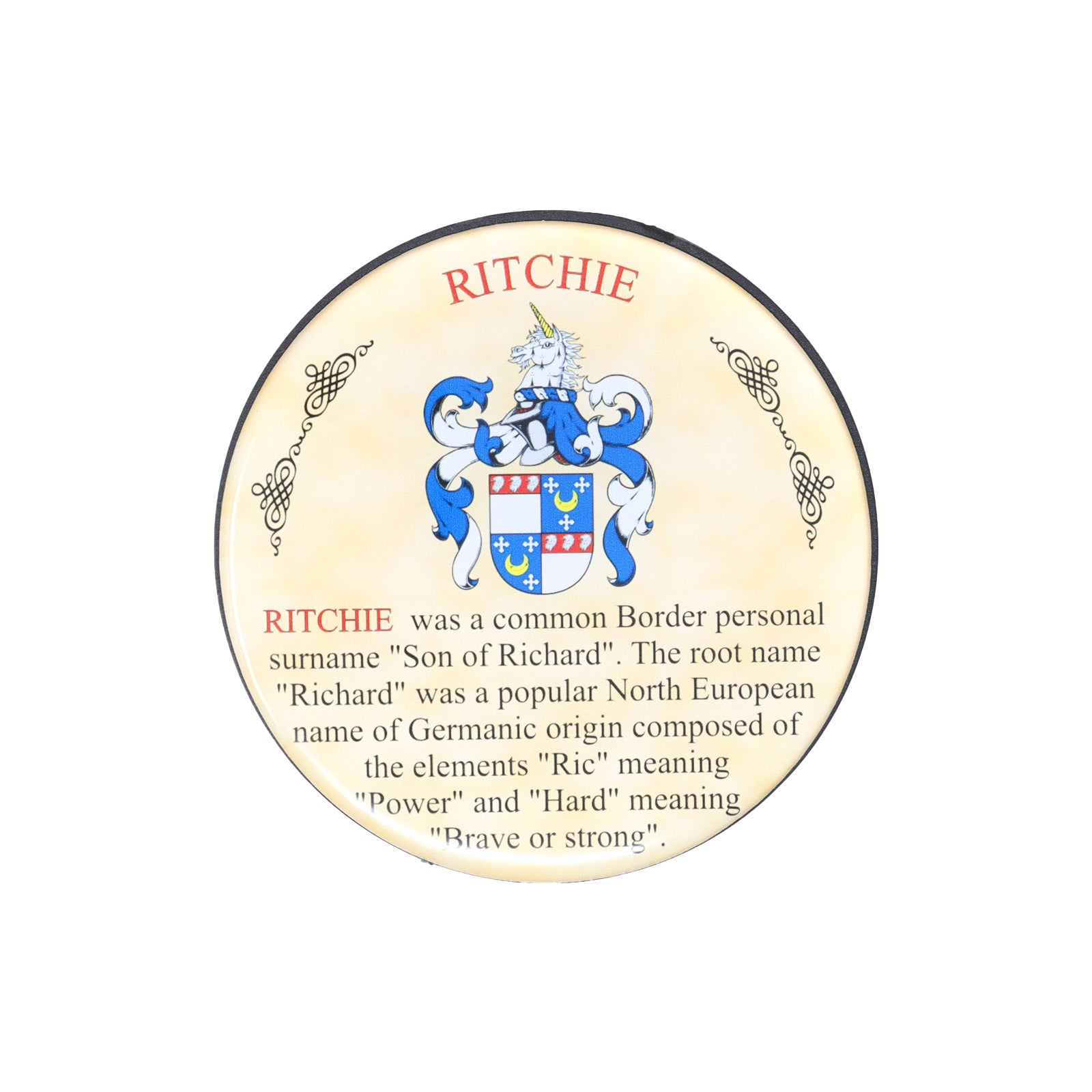 Heraldic Coaster Ritchie | The Scotland Shop