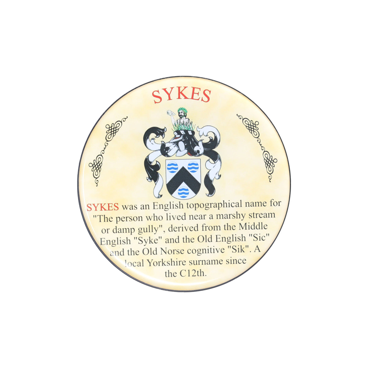Heraldic Coaster Sykes | The Scotland Shop
