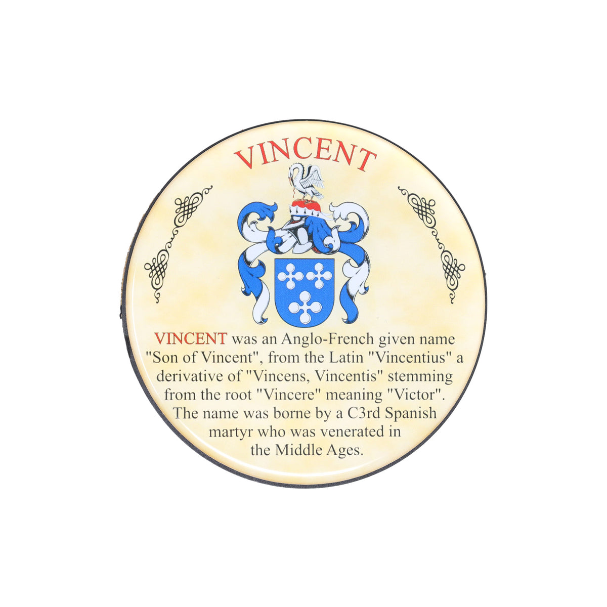 Heraldic Coaster Vincent | The Scotland Shop
