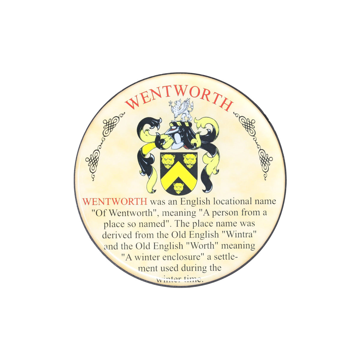 Heraldic Coaster Wentworth | The Scotland Shop
