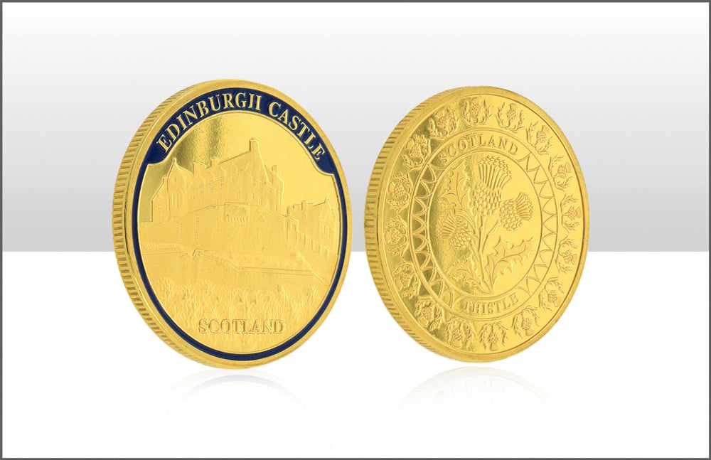 Edinburgh Castle 40Mm Gold Coin | The Scotland Shop