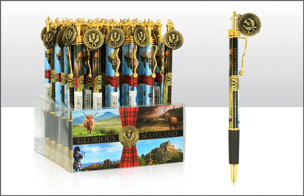 Glorious Scotland Wavy Clip Pen | The Scotland Shop