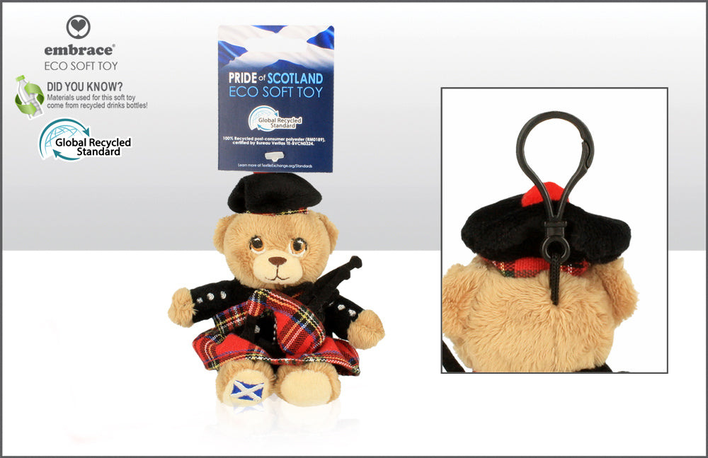 Piper Bear Soft Toy 9.5Cm With Clip | The Scotland Shop
