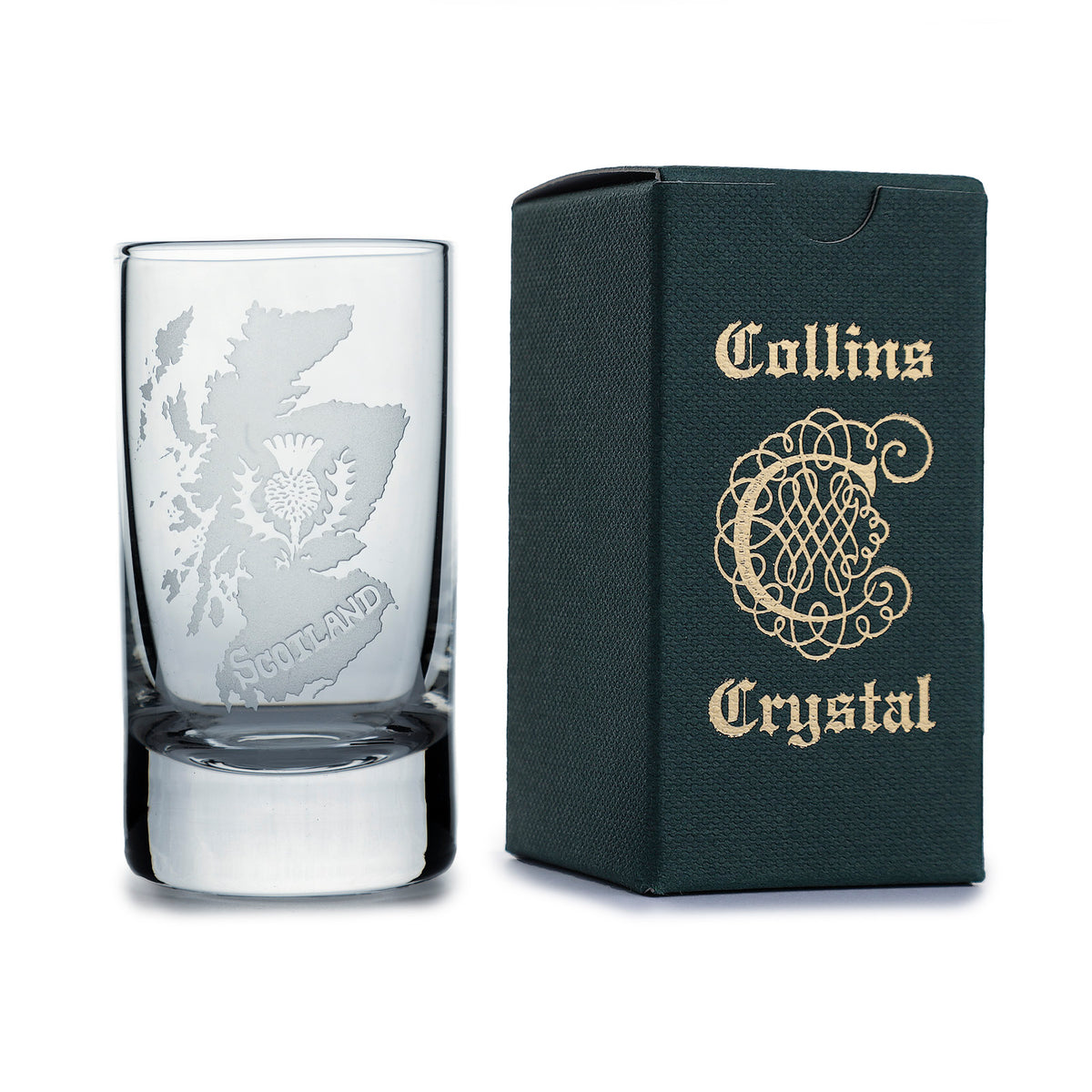 Collins Crystal Clan Shot Glass Scotland Map | The Scotland Shop