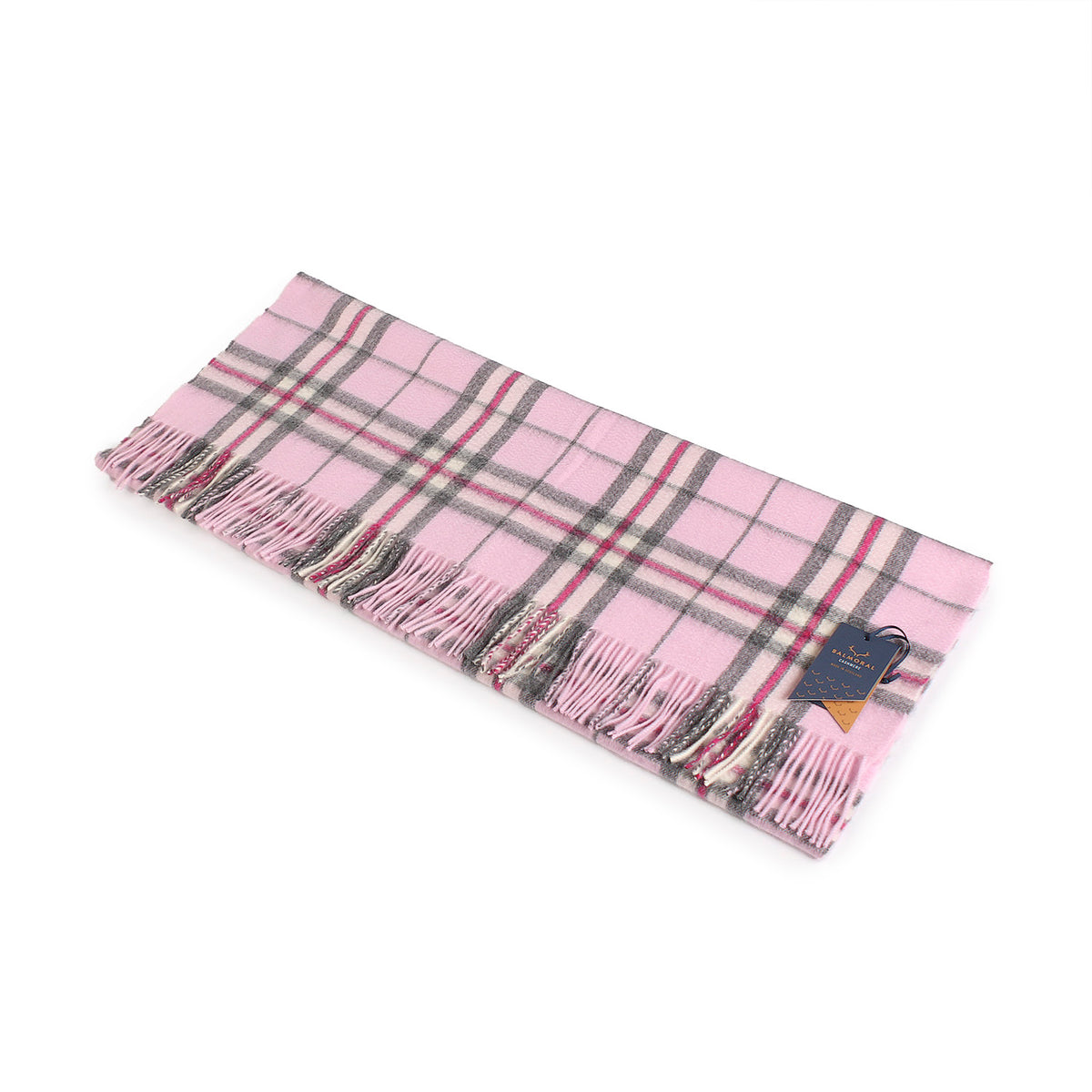 Balmoral 100% Cashmere Woven Stole Thomson Pink | The Scotland Shop