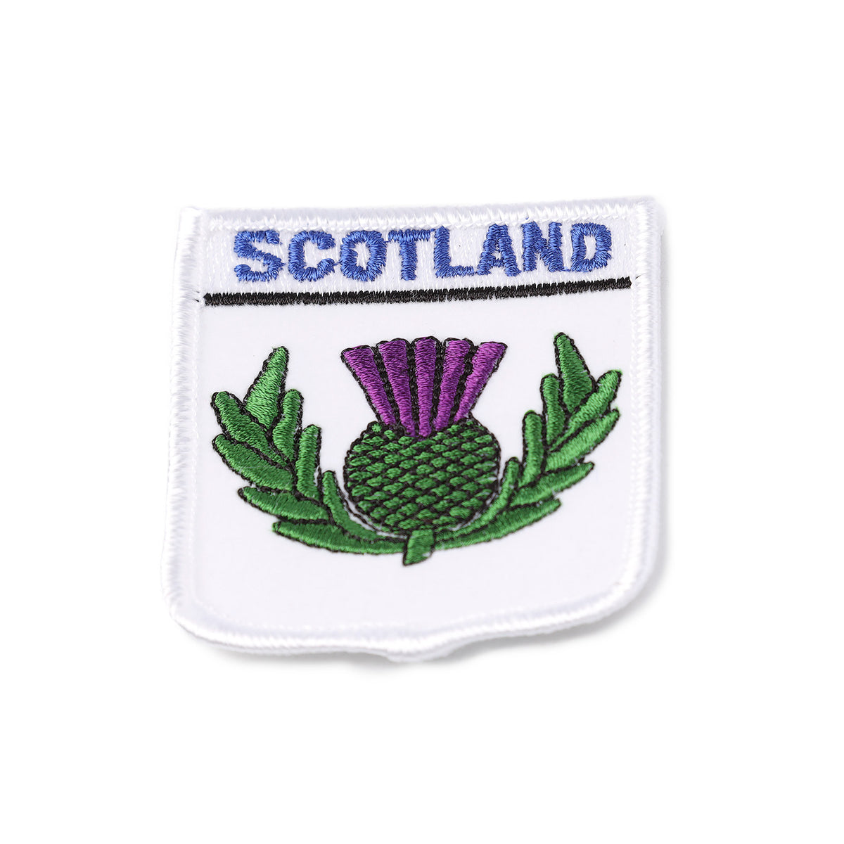 Scotland White Thistle Emb Badge | The Scotland Shop