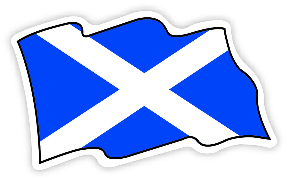 Saltire Wavy Flag Mini Sticker X 2 | The Scotland Shop