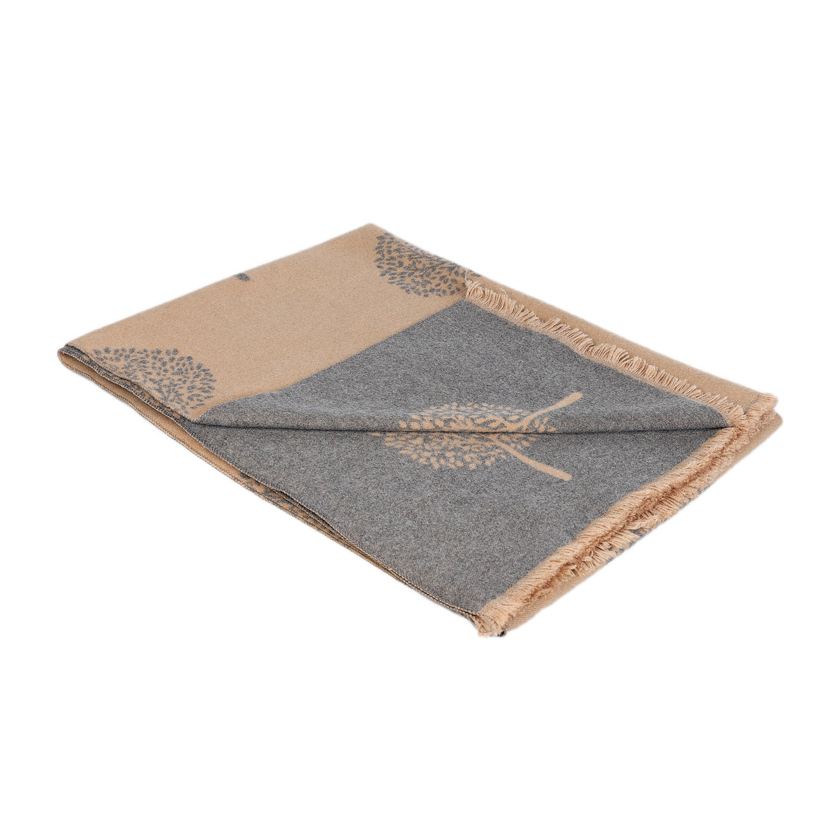 Super Soft Tree Of Life Scarf Dark Beige | The Scotland Shop